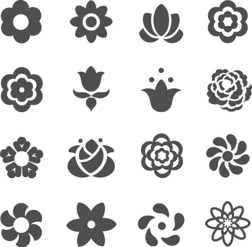 Flower icon set Royalty Free Vector Image - VectorStock