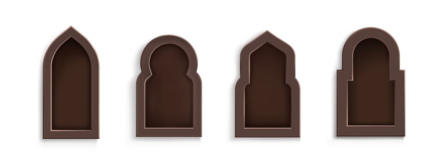 Islamic shapes ramadan window frame design Vector Image