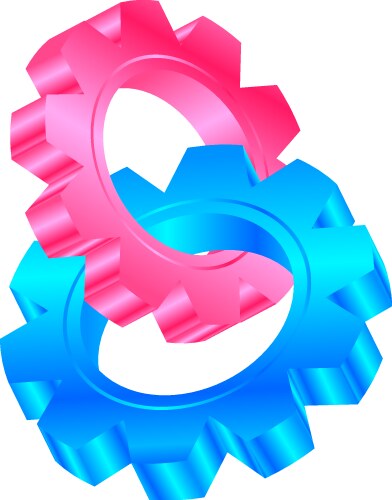 3d of golden cog wheel Royalty Free Vector Image