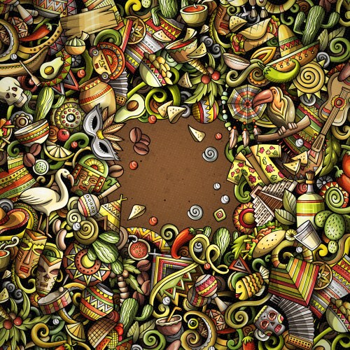 Latin america cartoon frame Royalty Free Vector Image