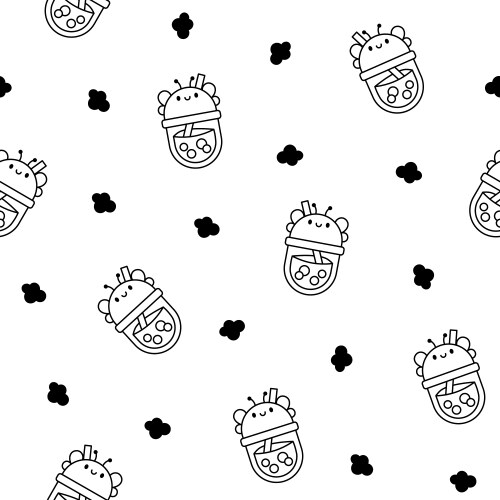 Matcha bubble tea coloring page Royalty Free Vector Image