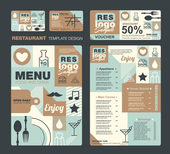 Restaurant cafe menu template design Royalty Free Vector