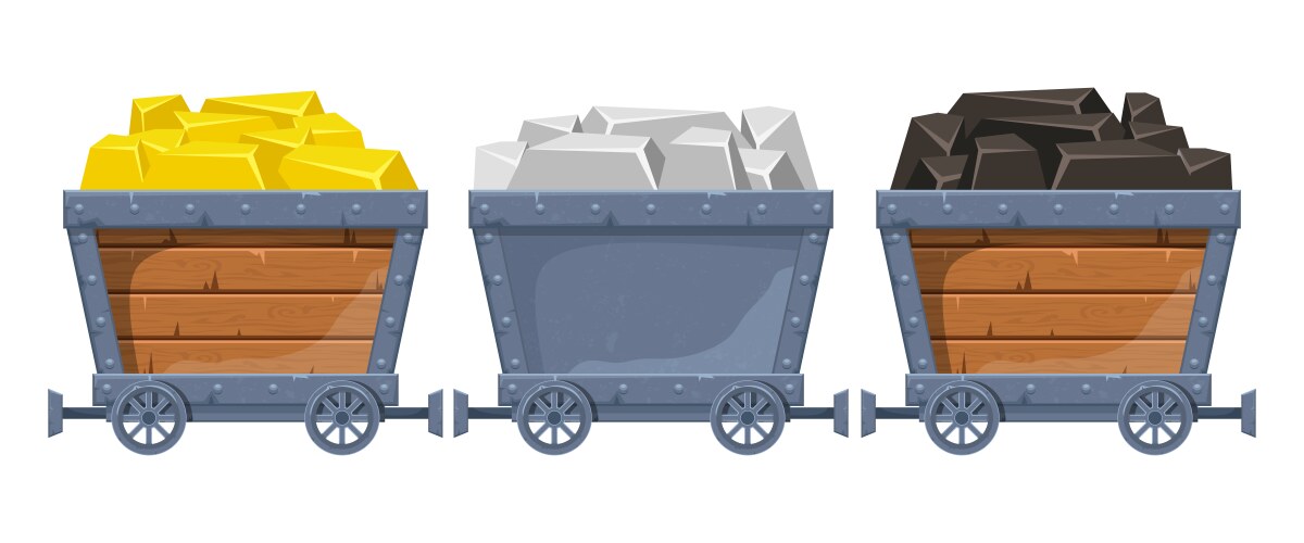 Mine cart Royalty Free Vector Image - VectorStock