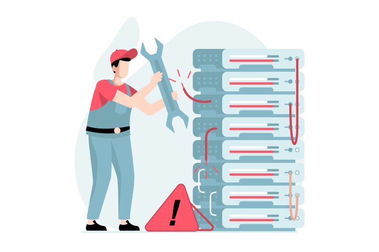 Server maintenance banners set Royalty Free Vector Image