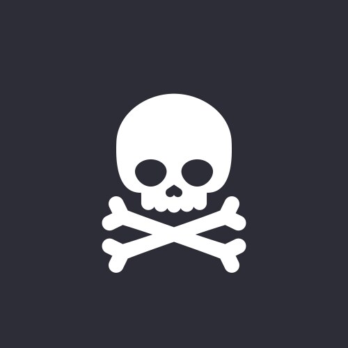 Skull and bones logo icon Royalty Free Vector Image