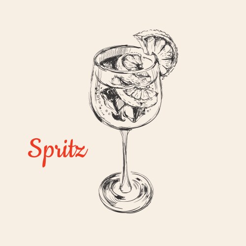 Aperol spritz cocktail recipe concept Royalty Free Vector