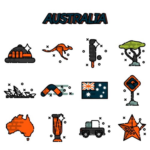 Australian aboriginal symbols Royalty Free Vector Image