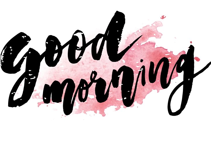 Good morning handwritten lettering Royalty Free Vector Image