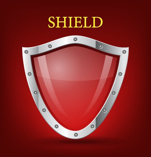Metal shield Royalty Free Vector Image - VectorStock