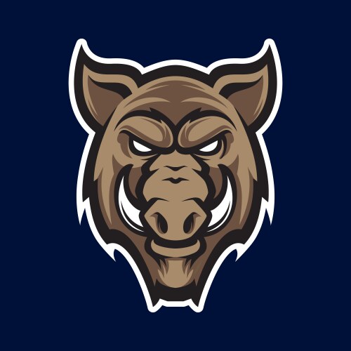 Wild hog head mascot Royalty Free Vector Image