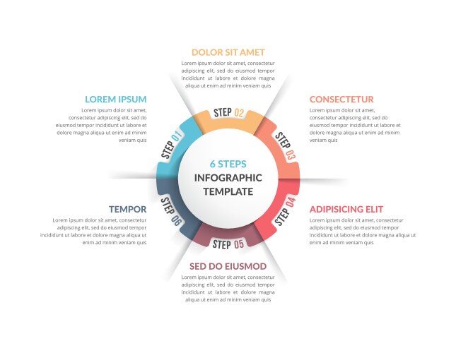 Circle infographics - six elements Royalty Free Vector Image