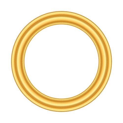 Gold thin round frame golden luxury circle logo Vector Image