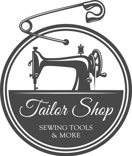 Vintage monochrome tailor label Royalty Free Vector Image