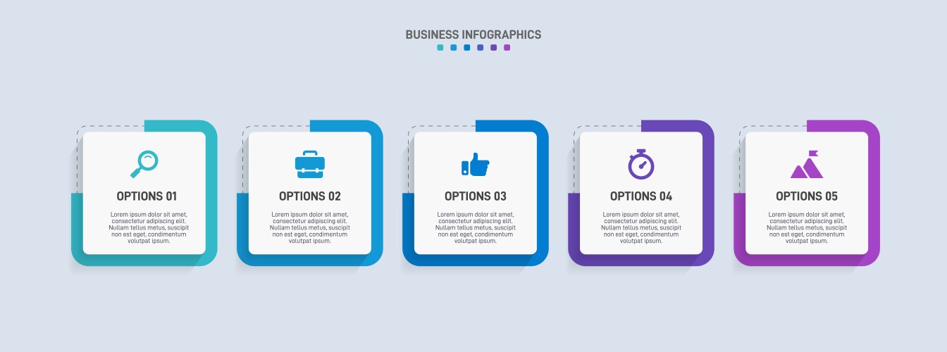 Horizontal progress bar featuring 5 arrow-shaped Vector Image
