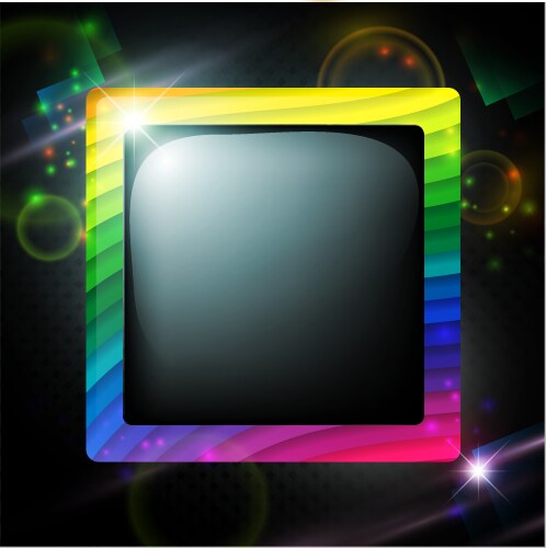 Neon frame background colorful shiny border Vector Image