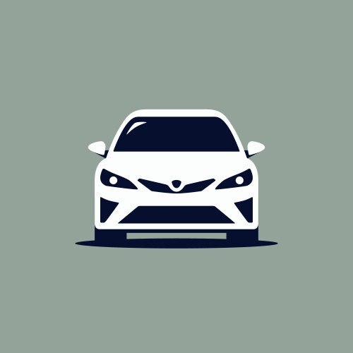 White car icon front view Royalty Free Vector Image