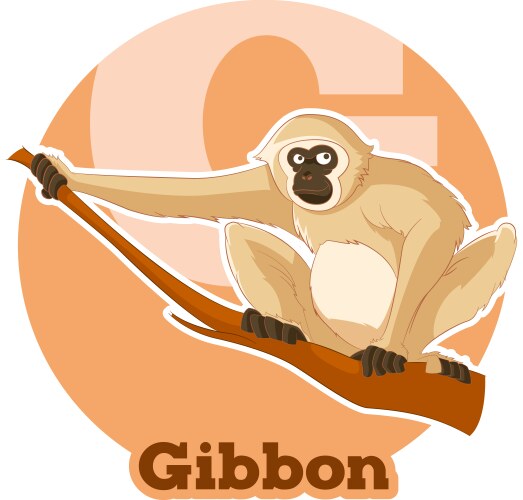 Cartoon smiling gibbon Royalty Free Vector Image