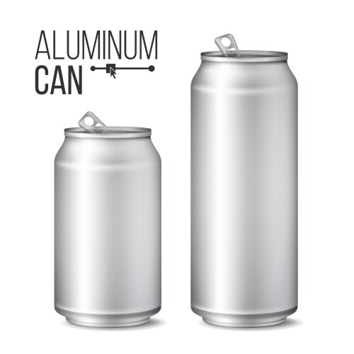 Realistic blank silver can drink package Vector Image