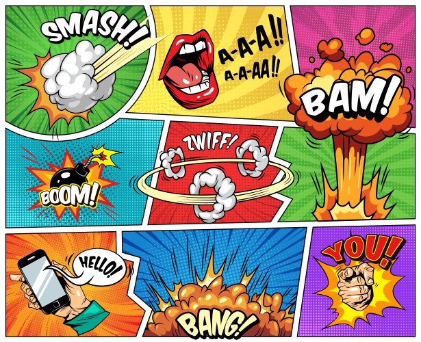 Comic strip pop art design Royalty Free Vector Image