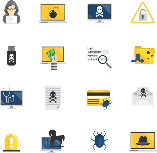 Hackers top tricks flat infographic poster Vector Image