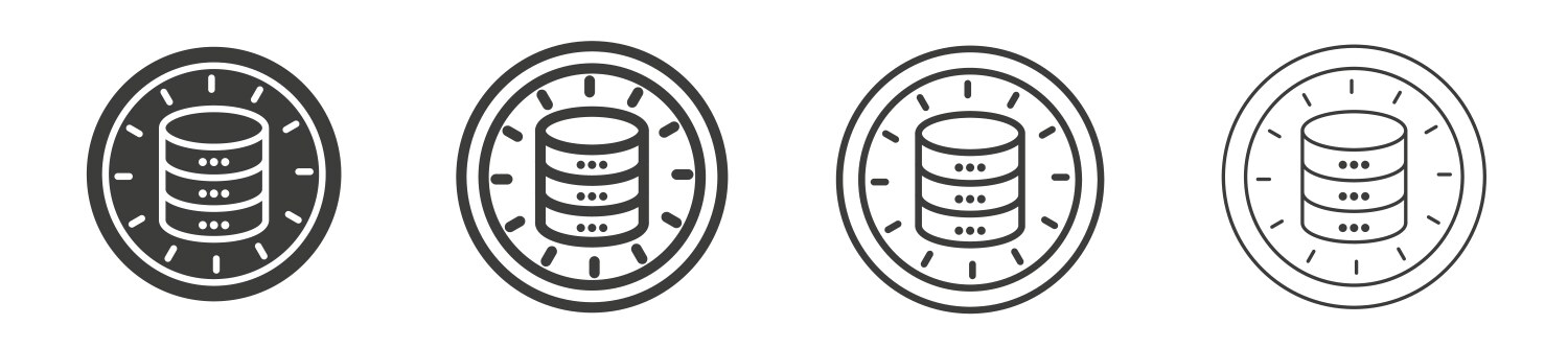Real time data icon set on white background Vector Image
