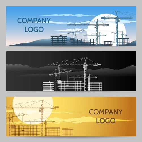 Construction architect tools banners Royalty Free Vector