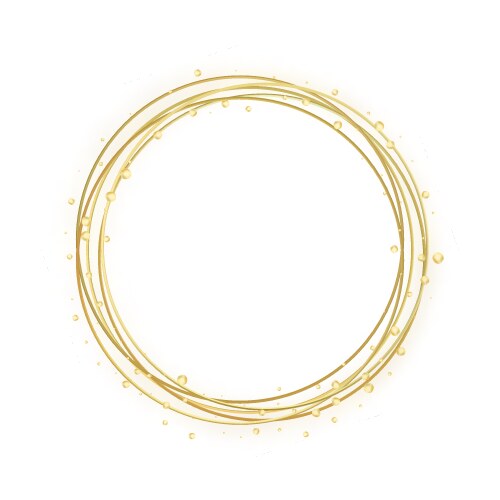 Gold thin round frame golden luxury circle logo Vector Image