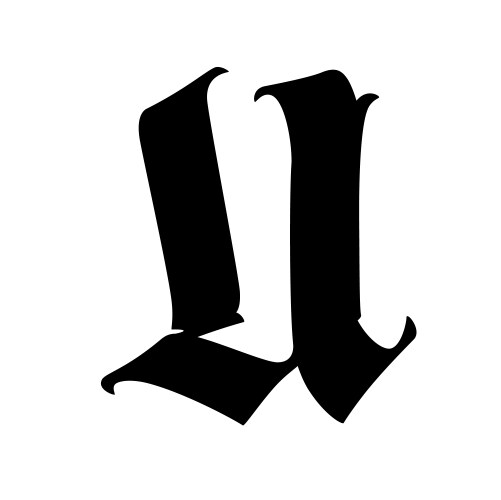 Letter u in the gothic style alphabet symbol Vector Image