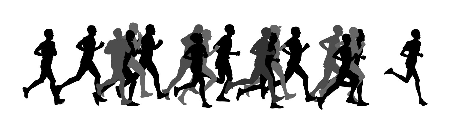 Silhouette Runners Royalty Free Vector Image - VectorStock