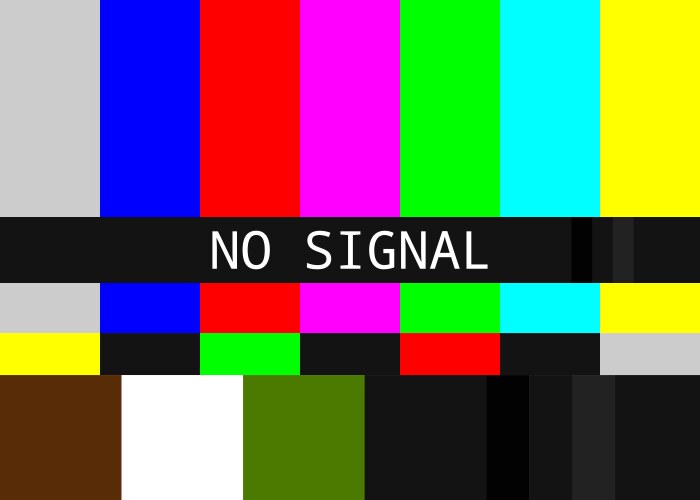 Tv test icon has no signal vertical multi colored Vector Image