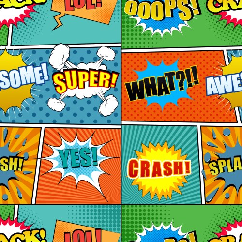 Comic seamless background Royalty Free Vector Image