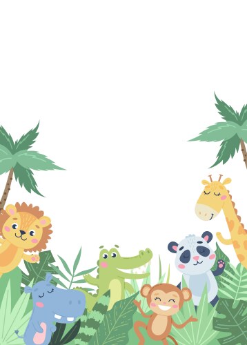 Jungle Animals Frame Royalty Free Vector Image