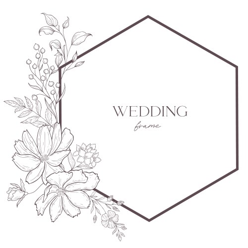 Line art wedding frame Royalty Free Vector Image