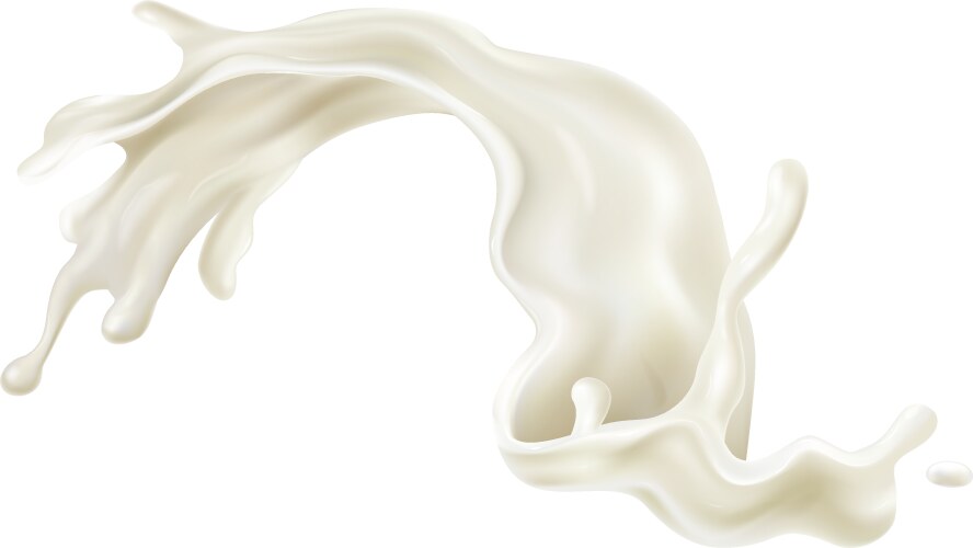 Fresh milk splash cartoon Royalty Free Vector Image