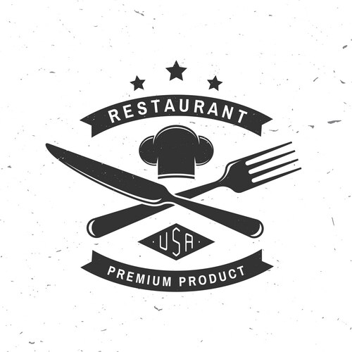 Restaurant shop menu logo Royalty Free Vector Image