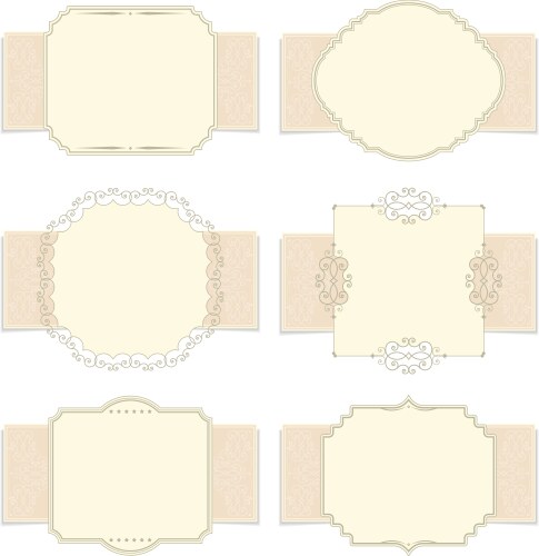 Vintage label frames old frame shapes decorative Vector Image