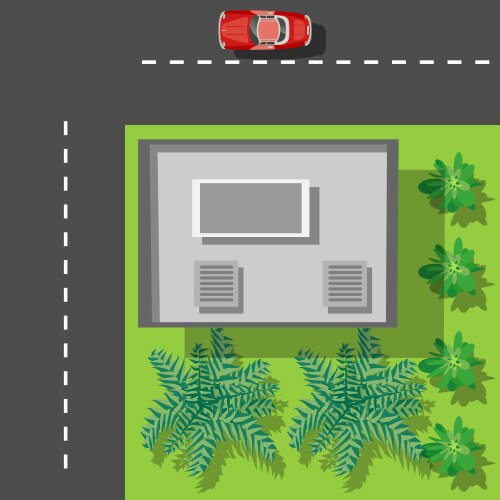Road intersection with cars top view Royalty Free Vector