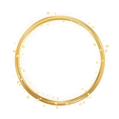 Gold thin round frame golden luxury circle logo Vector Image