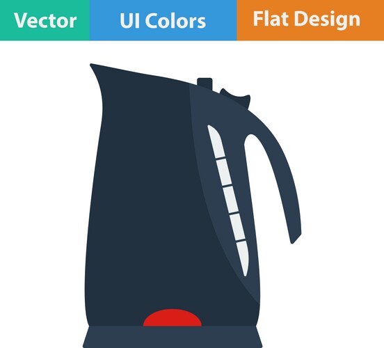 Cute electric kettle cartoon Royalty Free Vector Image