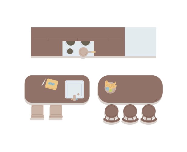 Kitchen Set Top View Vector Images (over 2,800)