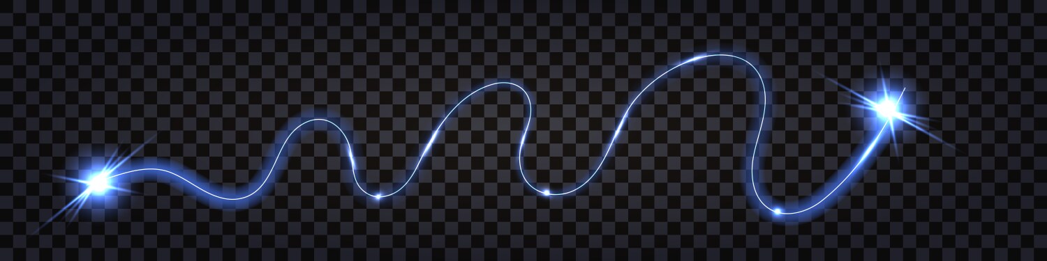 Blue glowing swirl wave neon light effect thunder Vector Image
