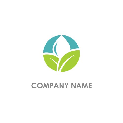 Green leaf water eco logo Royalty Free Vector Image