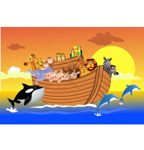 Noah's Ark with Animals Royalty Free Vector Image