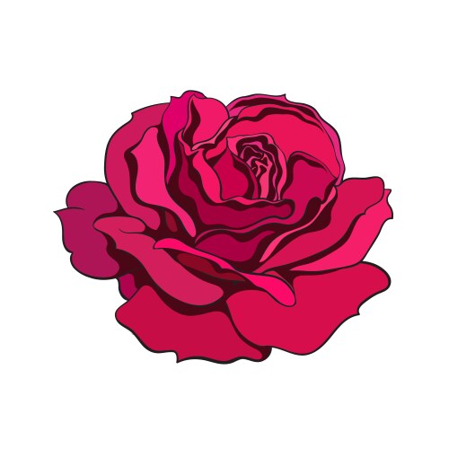 Icon of bloody-red rose bud beautiful Royalty Free Vector