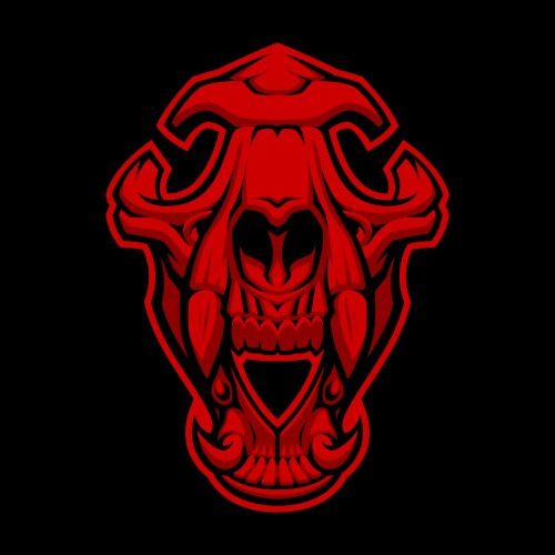 Wolf head skull Royalty Free Vector Image - VectorStock