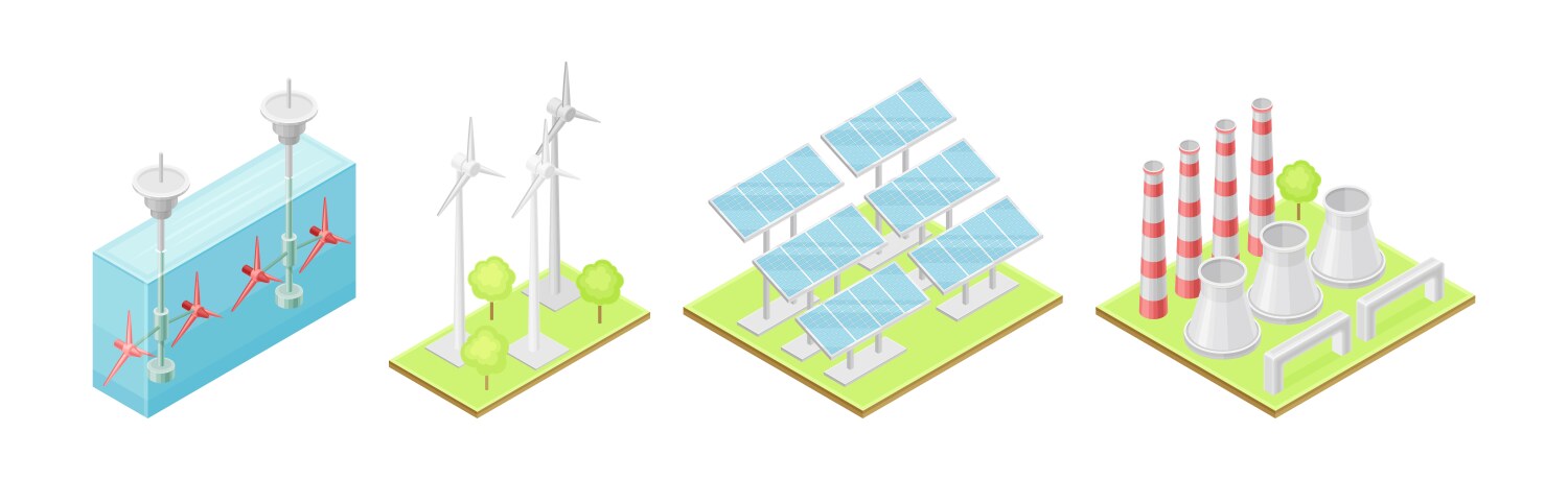 Ecology and green renewable resources production Vector Image