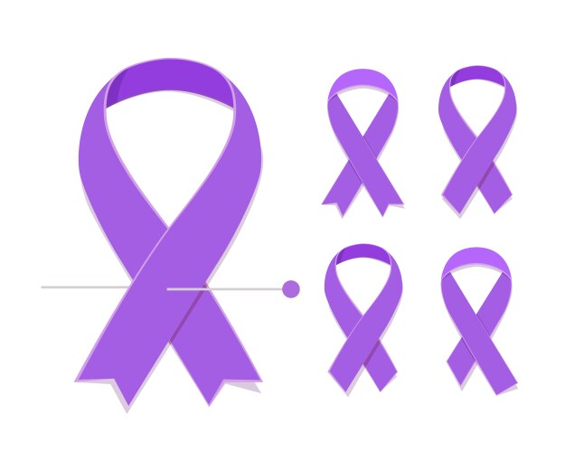 Set ribbon all cancers cancer awareness ribbons Vector Image