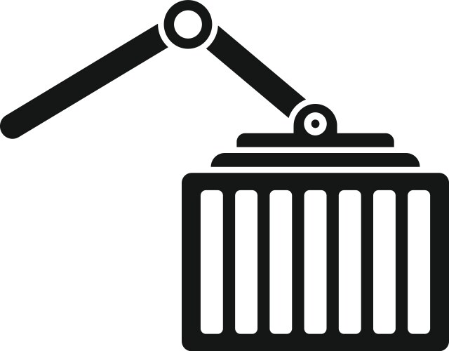 Container crane lifting cargo Royalty Free Vector Image