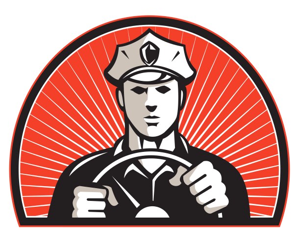 Policeman stop sign standing Royalty Free Vector Image