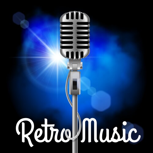 Retro microphone background Royalty Free Vector Image